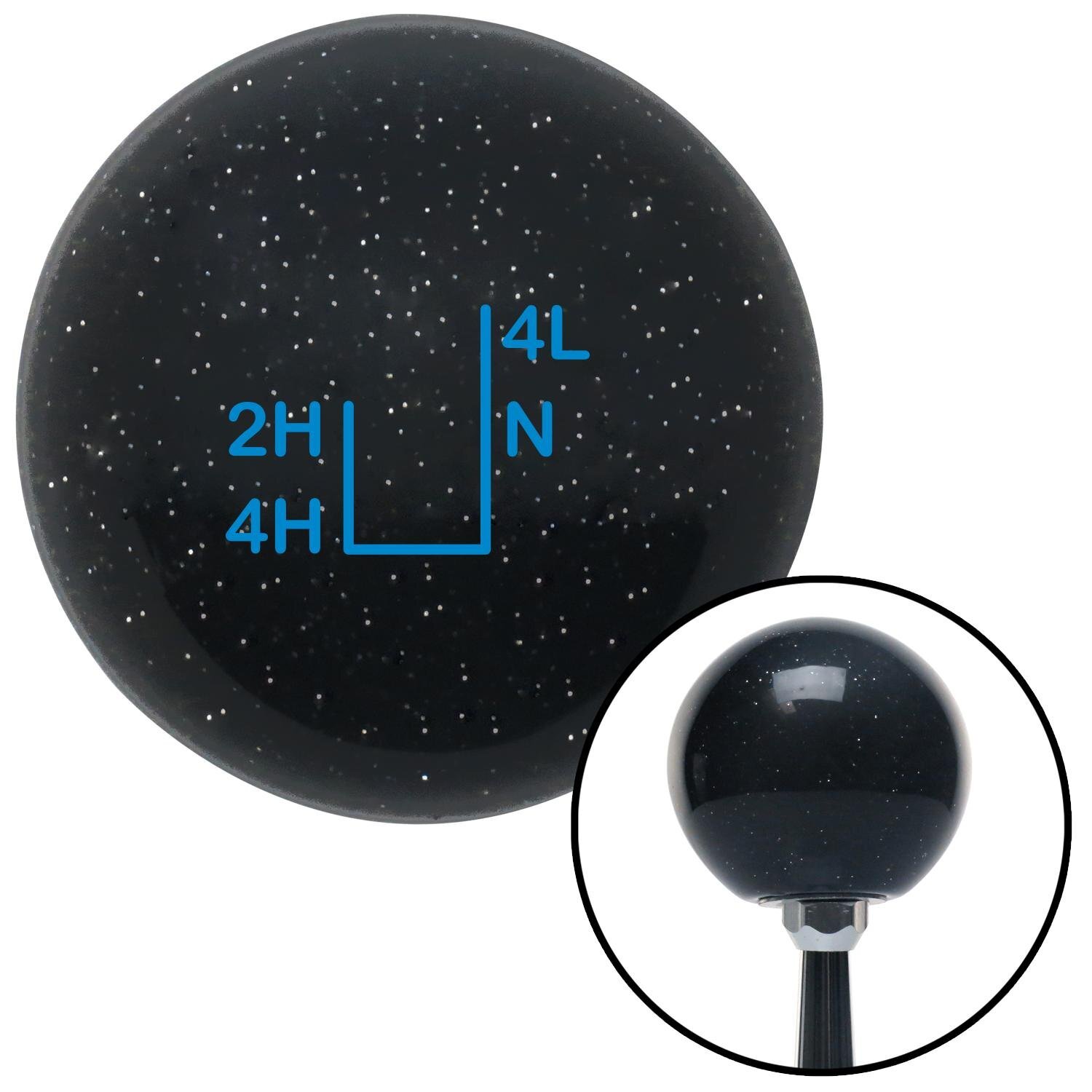 Blue Shift Pattern 35n Black Metal Flake Shift Knob with M16x1.5 Insert ...