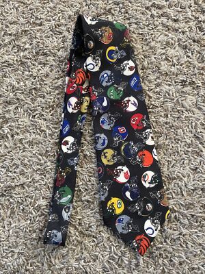 Vintage 90s NFL Teams All Over Print Helmets USA Made Neck Tie VTG | eBay