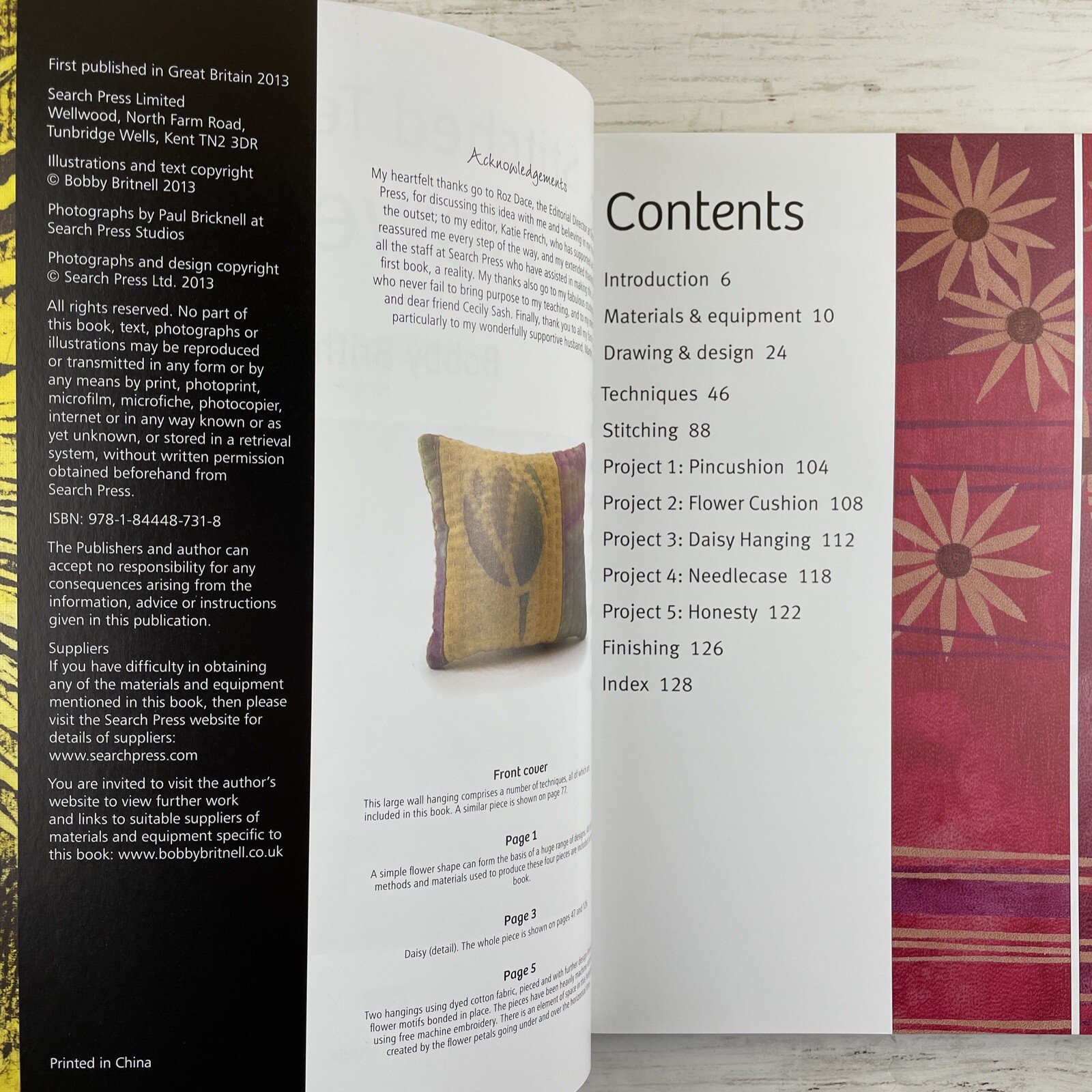 Stitched Textiles Flowers Bobby Britnell Dying Printing Applique ...