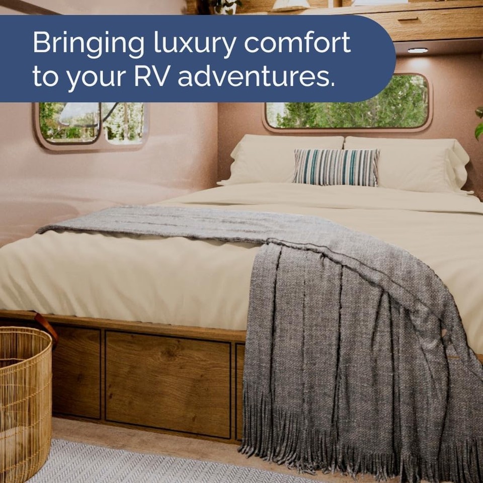 RV Short Queen Sheet Set 60 X 75 - 4 Piece RV Short Queen Bed Sheets ...
