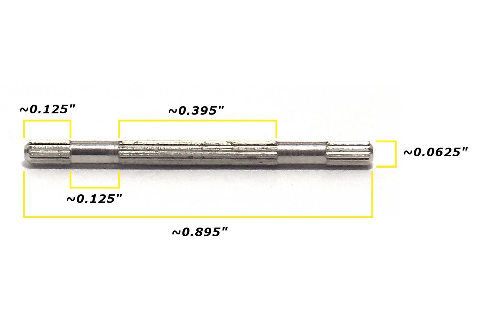 3pc BTO HO Slot Car AURORA AW ThunderJet T-Jet SHORT REAR Axle with ...