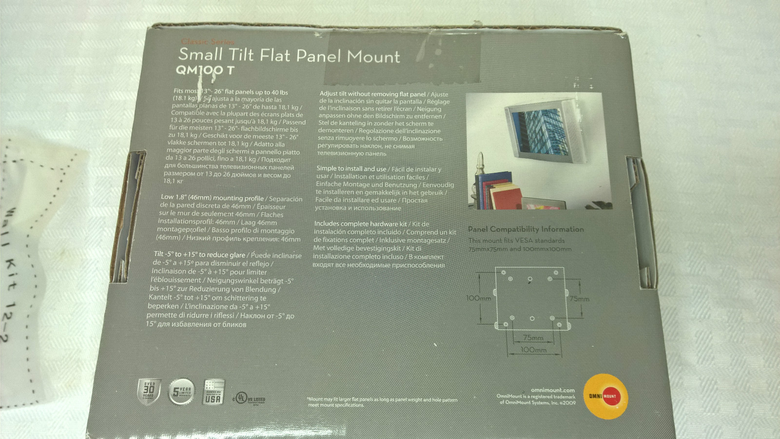 OmniMount QM100-T Tilt Wall Mount for 13" to 26" TV’s Classic Series | eBay