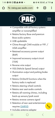 PAC RP5-GM51 Wiring Interface OnStar in Select 2014-up GM Vehicles | eBay