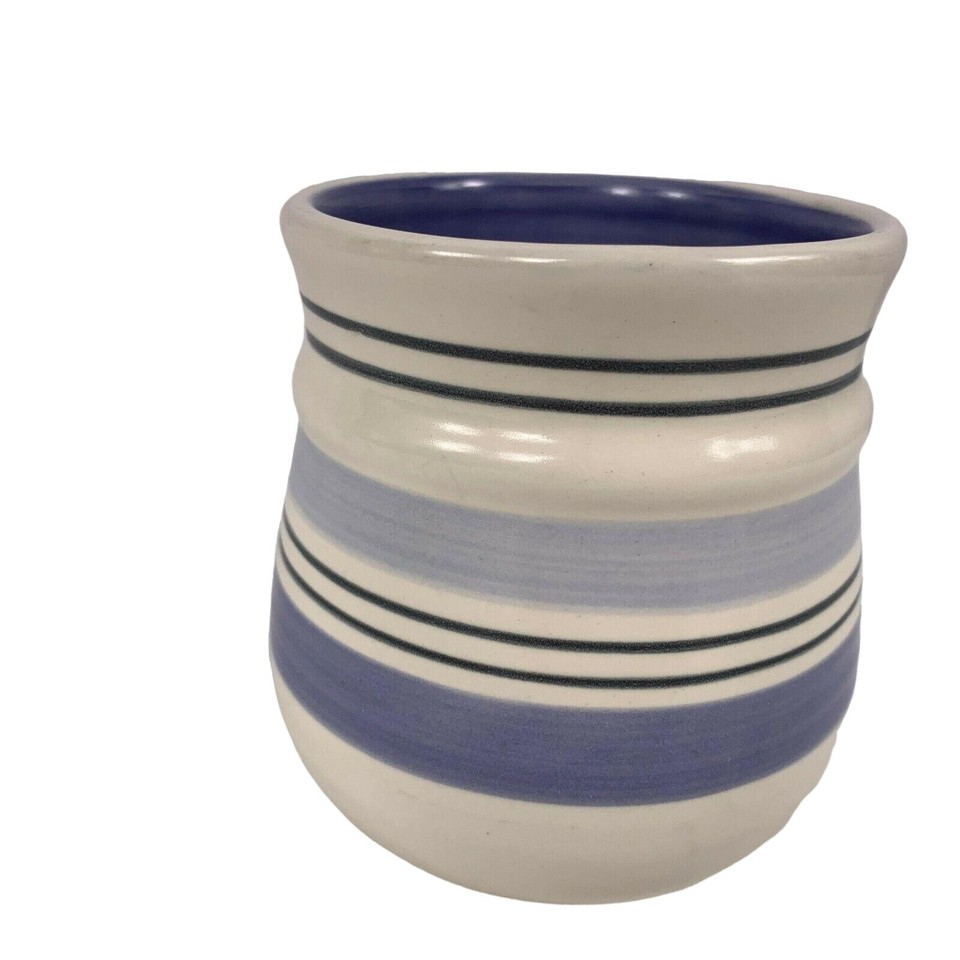 Pfaltzgraff Rio Coffee Mug Blue Bands Stripes 14 Oz Handpainted | eBay