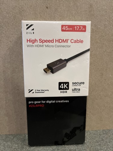 ZILR 4Kp60 Hyper Thin High Speed HDMI Secure Cable with Micro Connector ...