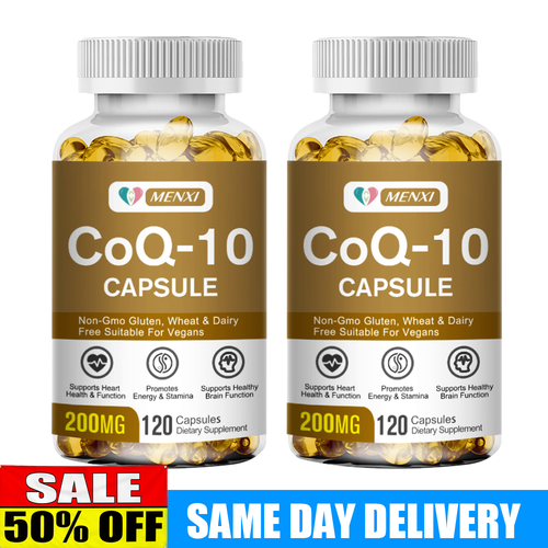 2 PACK CoQ10 Coenzyme Q-10 200mg Capsules - Antioxidant Heart Health ...