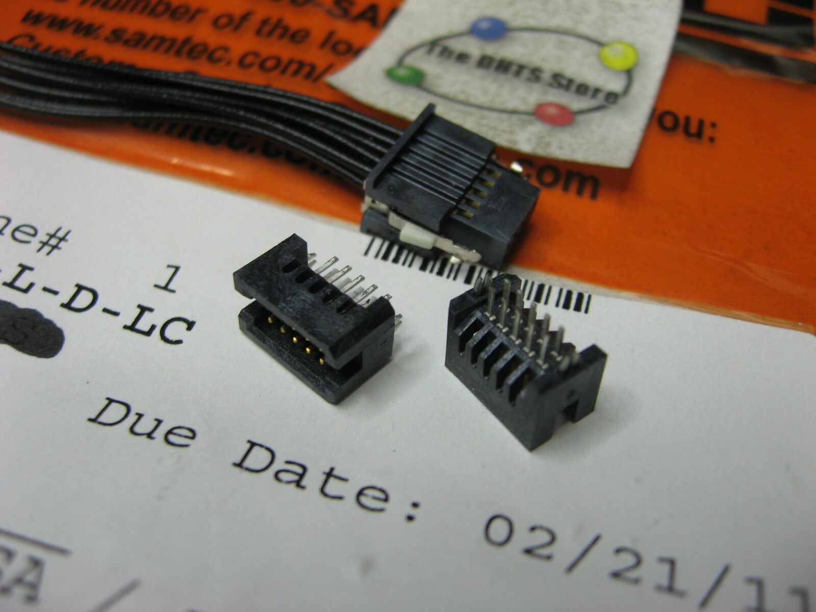 Samtec TFM-105-02-L-D-LC Header Connector Receptacle 10-Pin w 3" Patch ...