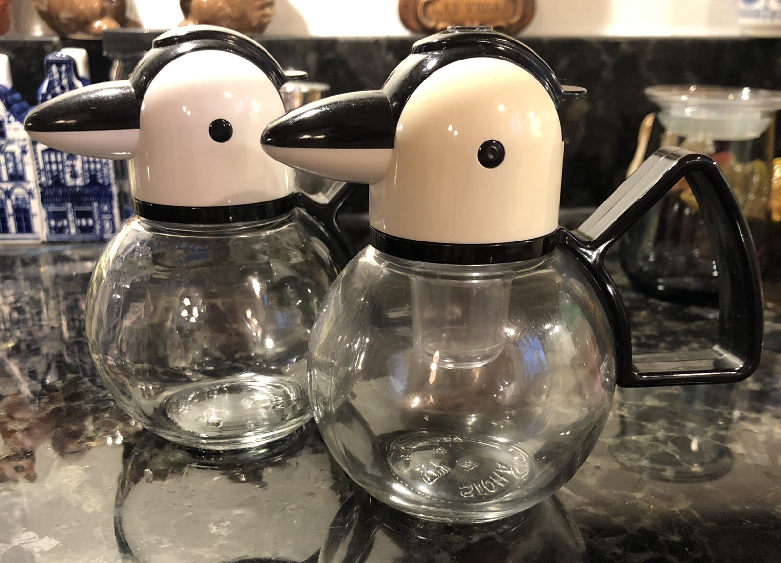 Pair of Vintage Penguin Creamer or Syrup and Sugar Dispensers Stoha ...