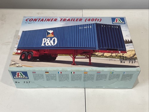 ITALERI 1:24 SCALE CONTAINER TRAILER 40FT NEW INSIDE KIT! CIRCA 1996 ...