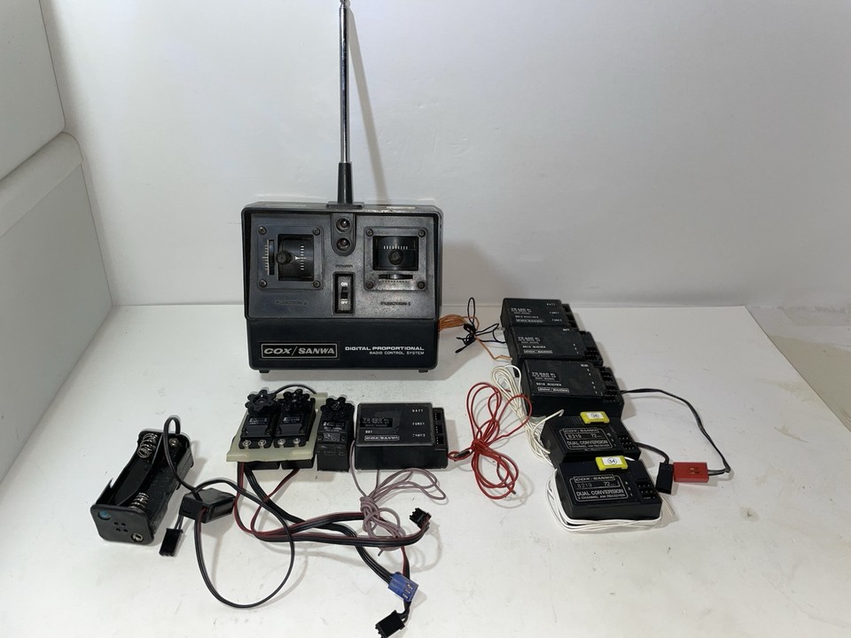 Vintage Cox Sanwa 2 Channel Radio Control Equipment Complete R/C Unit ...