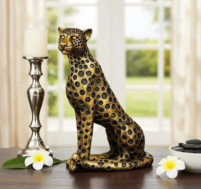 Handcrafted Leopard Jaguar Animal Idol Statue Figurine Decor Showpiece ...