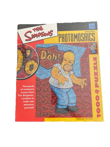 THE SIMPSONS PHOTOMOSAICS BLUE OPAL Robert Silvers 1000pcs (c) 2003 ...