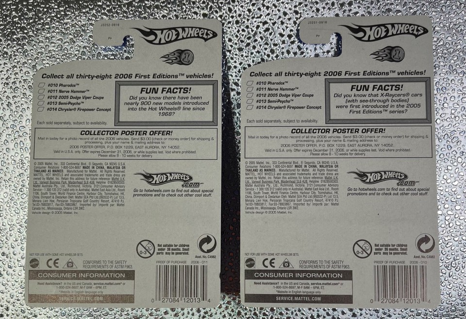 NERVE HAMMER + PHARODOX HOT WHEELS FIRST EDITIONS NEW MODELS | eBay