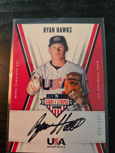 2019 Panini USA Baseball Stars & Stripes Black Ink #D /499 Ryan Hawks # ...
