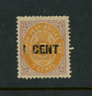 DWI Danish West Indies Scott # 14 F-VF MNG Mint No Gum Stamp Cat $140 ...