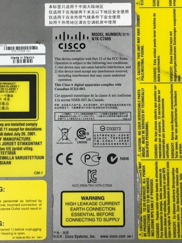 N7K-C7009 9 SLOT CHASSIS, w Fan and two 7.5K power supplies | eBay