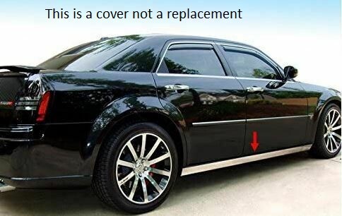 Stainless Steel 4" Wide Rocker Panel Molding 2PC Fits Chrysler 300C 4DR ...