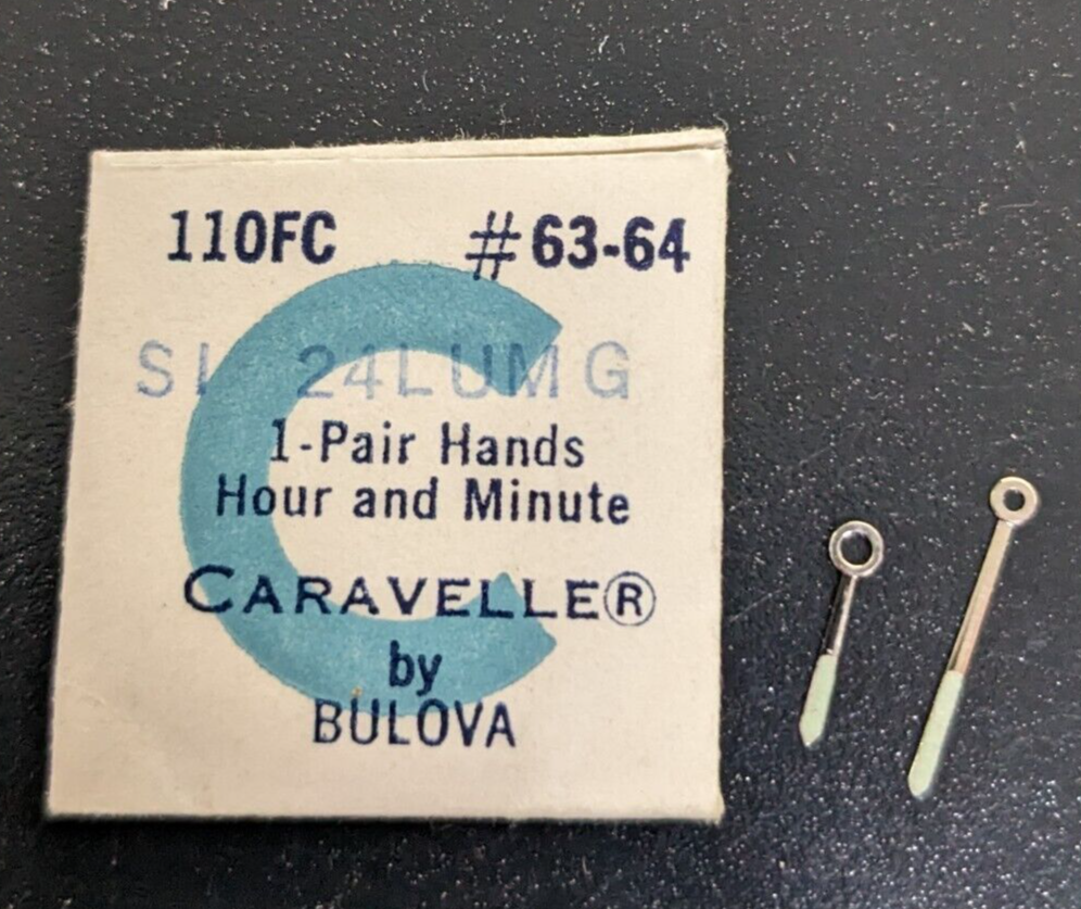 NOS Bulova Caravelle 110FC SI 24 LUM G Watch Hand Set #63/64 Silver Lum ...