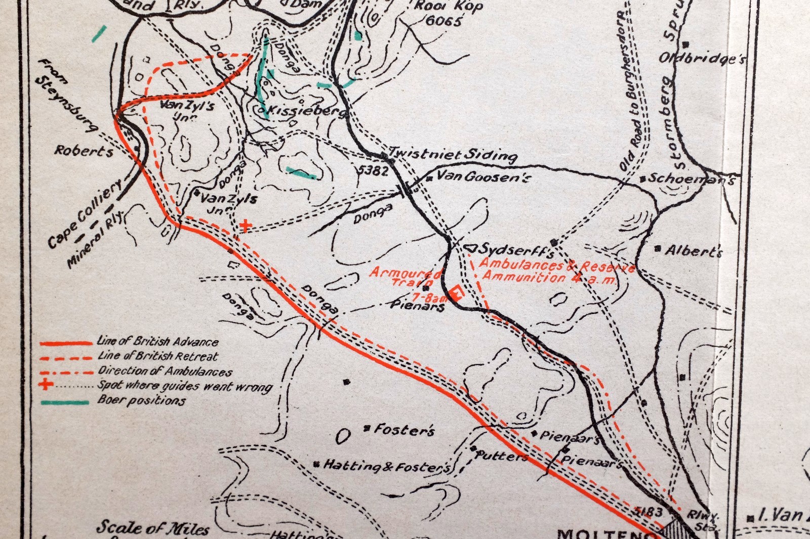 BOER WAR ERA MAP/PLAN STORMBERG 10 DEC 1899 MOLTENO TROOP POSITIONS ...