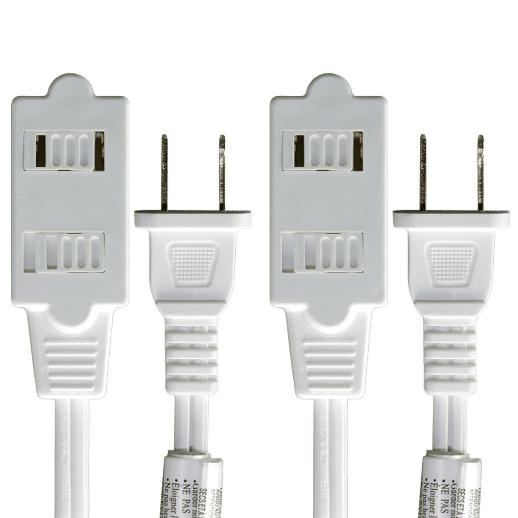 Household Extension Cord, Sliding Safety Covers, ETL, White, 4-Foot, 2 ...