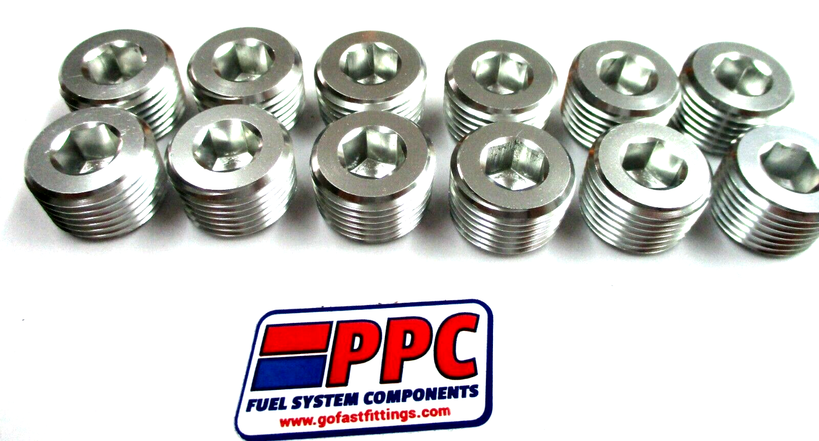 1/4 NPT Pipe Plugs w/ recessed allan head 12 per pkg Silver anodized ...
