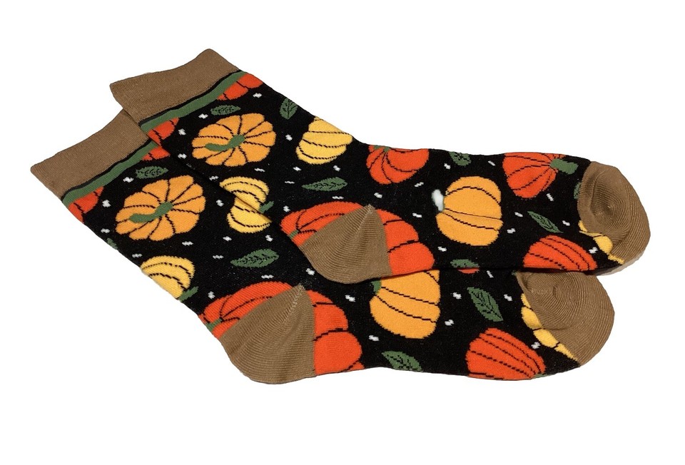 Fall Leaves Pumpkins Fall Thanksgiving Socks Women Cute Socks Novelty ...