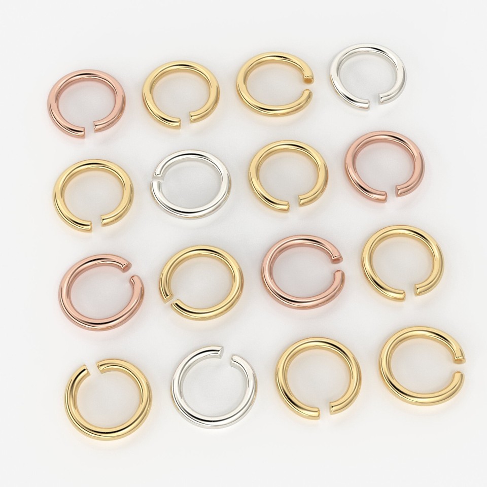 3MM 22 Gauge 14k Solid Yellow Gold Open Jump Rings 10 pieces Jewelry ...