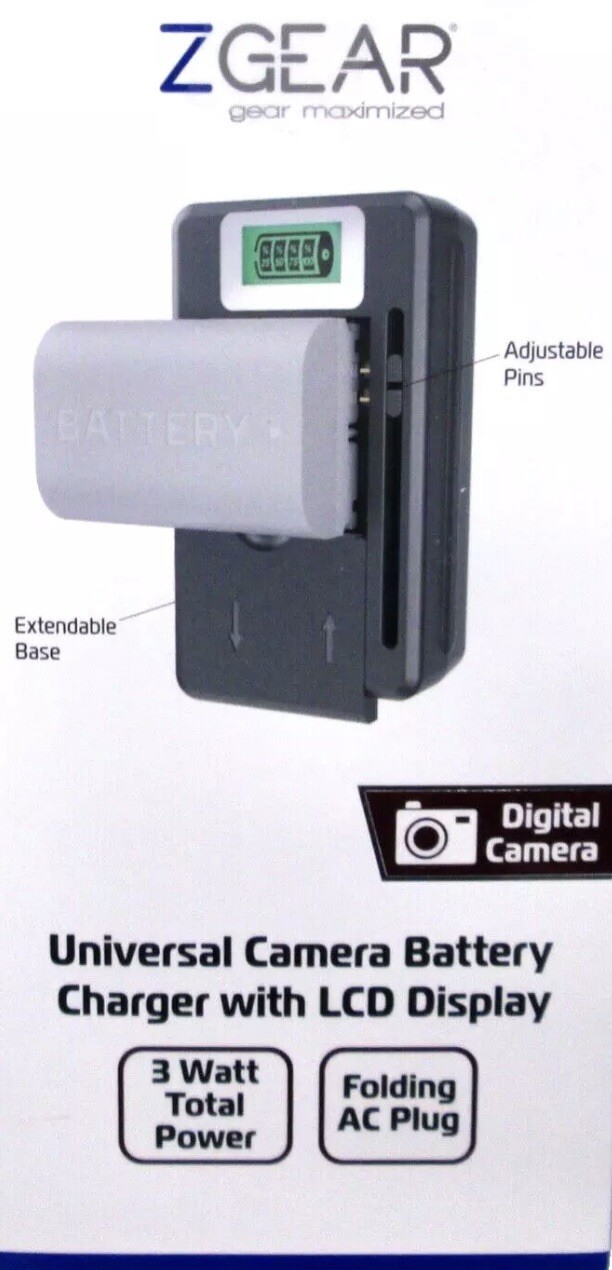 ZGEAR - Universal Camera Battery Charger W/LCD Charge Display | eBay