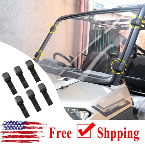 6PCS UTV Black Windshield Clips Bracket Straps For Polaris RZR XP ...