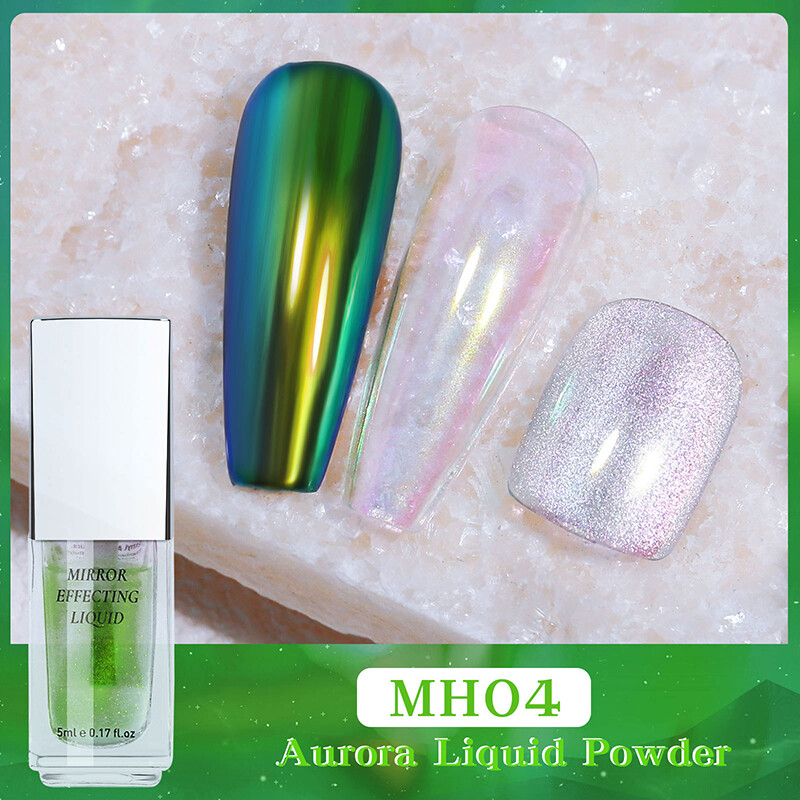 Magic Mirror Powder Holographic Laser Nail Polish Liquid Nail Glitter ...