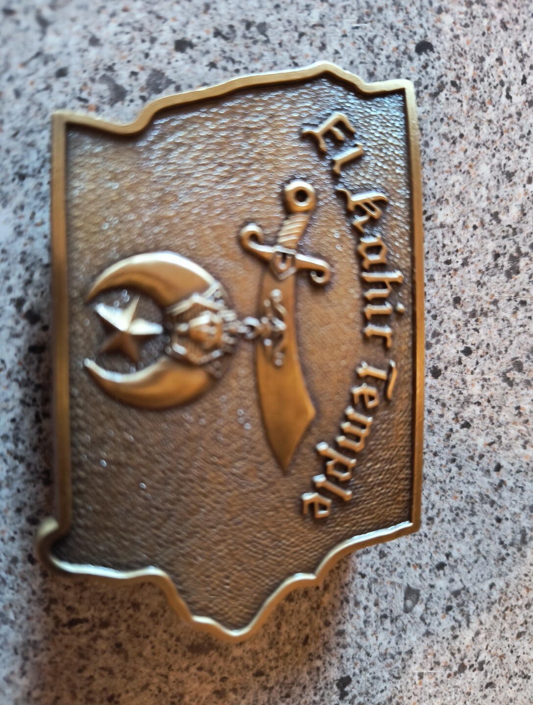 EL KAHIR TEMPLE FREEMASON MASONIC SHRINER BELT BUCKLE… - Gem