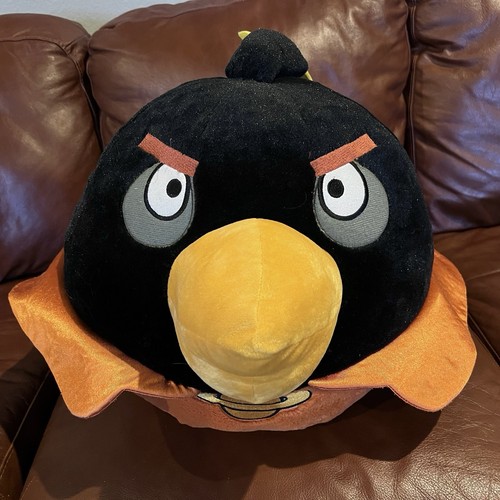 HUGE JUMBO Rare Black Bomb Bird Angry Birds Space Plush Stuffed Toy 16 ...