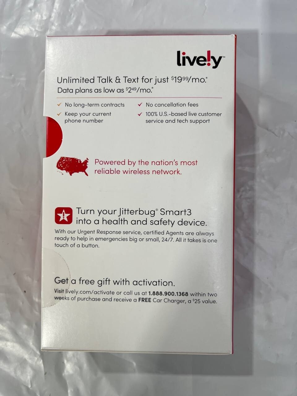 Lively- Jitterbug Smart3 Smartphone for Seniors - Black NEW ...