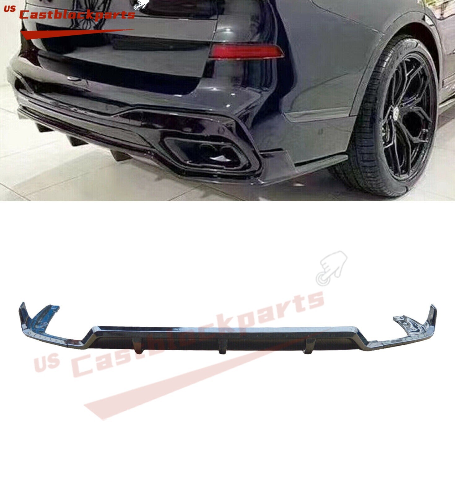 Front/Rear Spoiler Lips+Side Skirt Bumper Kit For 2019+ BMW G07 X7 M ...