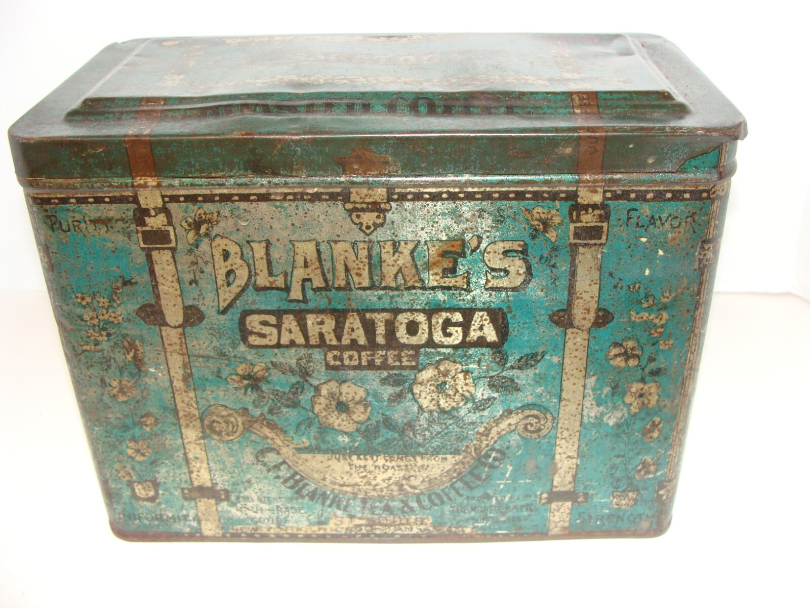 Vtg Blanke's Saratoga Coffee Tin C F Blanke Tea & Coffee Co. ~ St ...