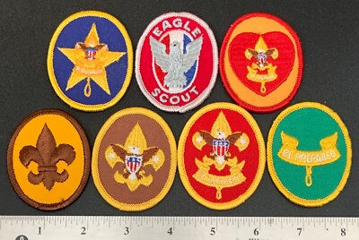 7 VTG 1970s BOY SCOUT RANK Badge PATCHES Eagle First Second Class Star ...