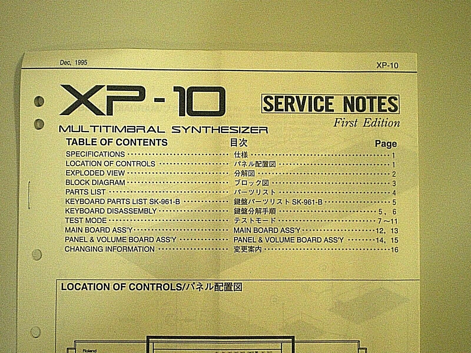 Roland Xp-10 Multitimbral Synthesizer Keyboard Sd15 for sale online | eBay