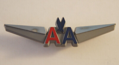 American Airlines Pilots Pin Badge 2.5" Wide Plastic Gray Red Blue ...