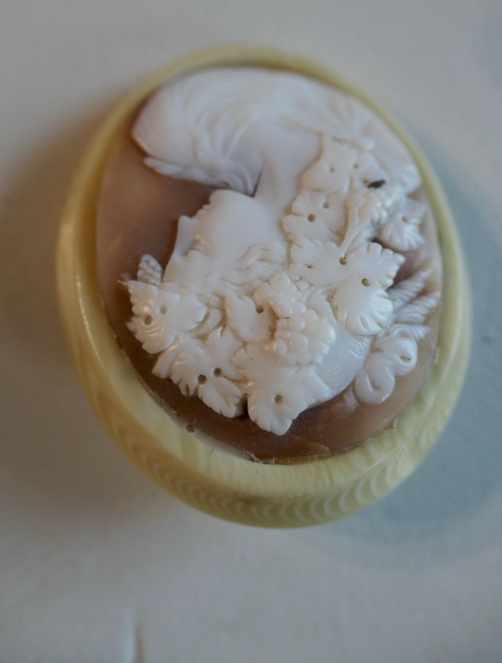 Extraordinary huge antique Victorian carved shell relief cameo ...