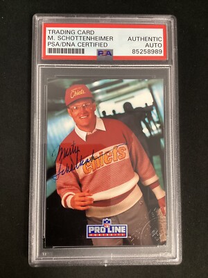 Marty Schottenheimer Signed 1991 Proline Football Card Chiefs Auto PSA ...
