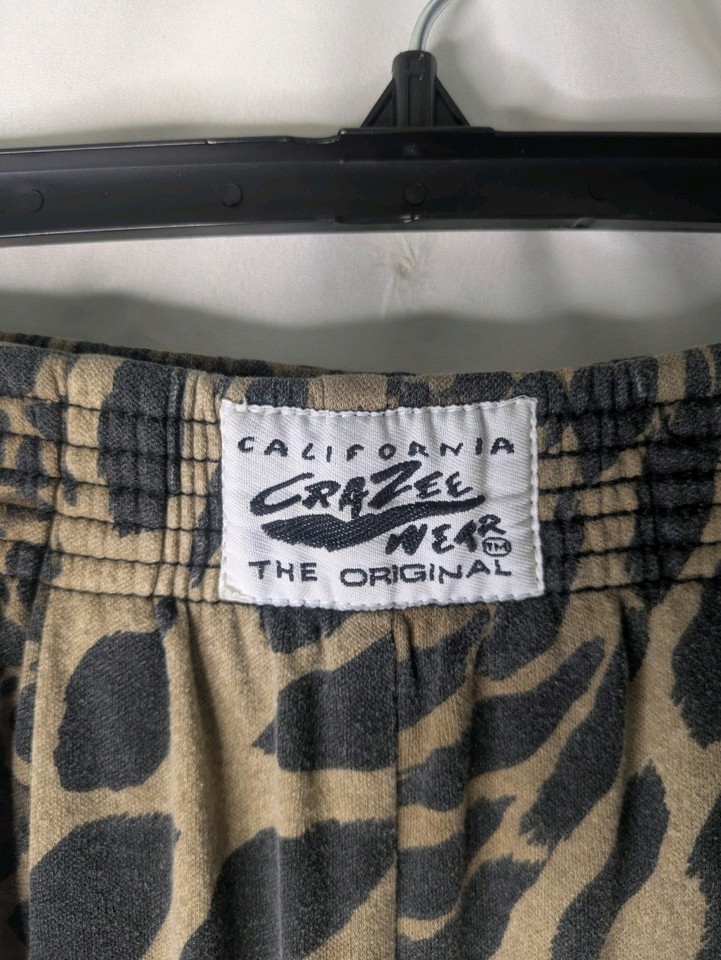 California Crazee Wear Made In USA Gym Pants Baggy Lounge Leopard Print ...