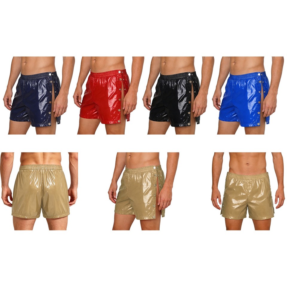 US Mens Tear Away Shorts Plastic Loungewear Leg Side Open Pants Beach ...