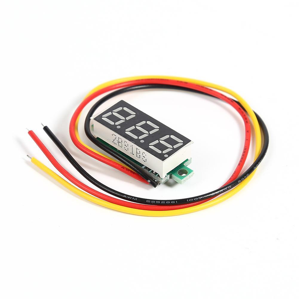 DC 0-100V 3 Wires Mini Gauge Voltage Meter Voltmeter LED Display ...