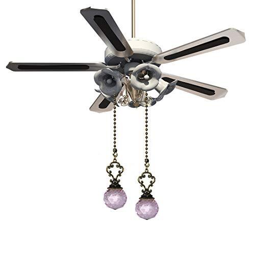 Set of 2 Vintage-Style Pink Fan Pull Ceiling Fan Chain Pulls Crystal ...