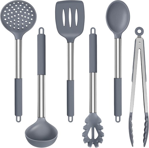 6Pcs Silicone Cooking Utensils, Heat Resistant, Dishwasher Safe | eBay