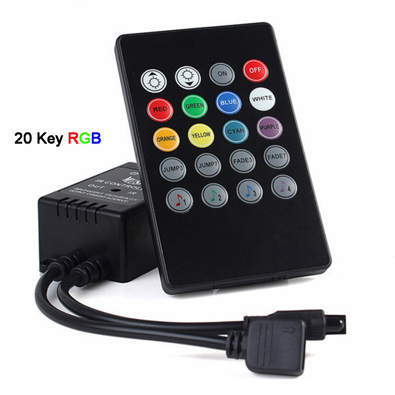 20 Key 24 Key 2.4G music controller DC12-24V RGB Sound Sensitive remote ...