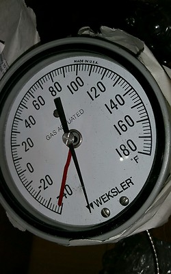 Weksler Gas Actuated Dial Temperature Gauge 40 to 180°F Sensor ...