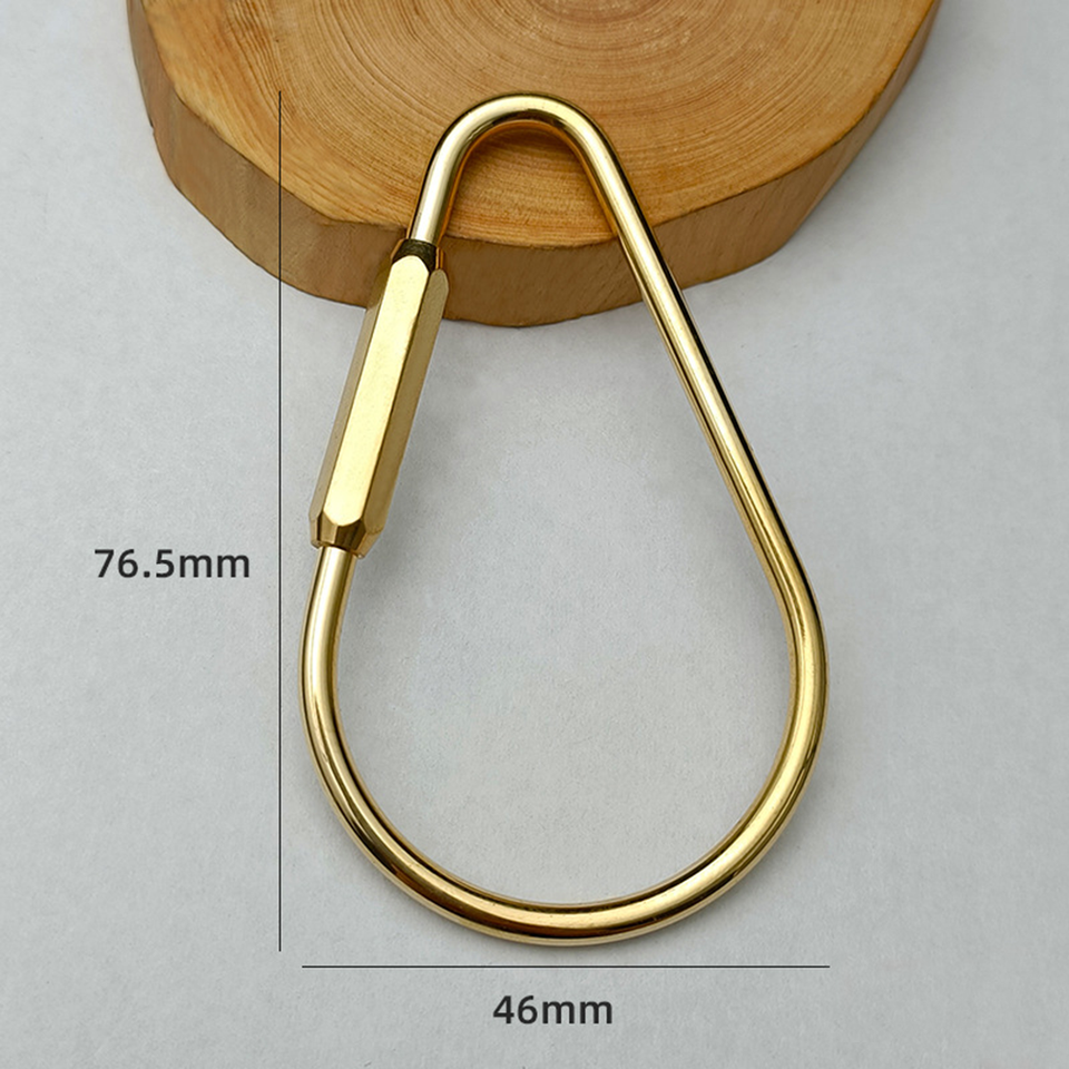 Brass Keychain With Lock D Key Chain Camping Buckles Hooks Key Ring ...