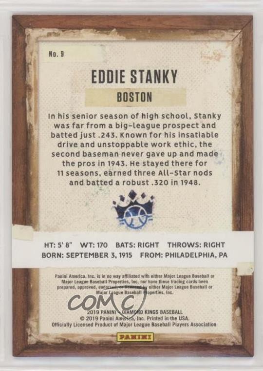 2019 Panini Diamond Kings Plum Framed Eddie Stanky #9 | eBay