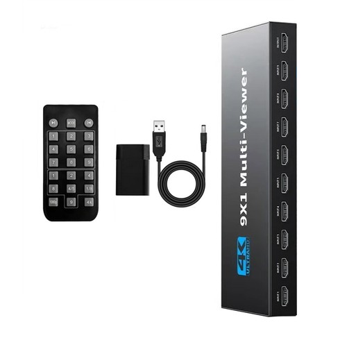 4K 30hz 9x1 HDMI-Compatible Multiviewer 9 In 1 Out 1080P Screen ...